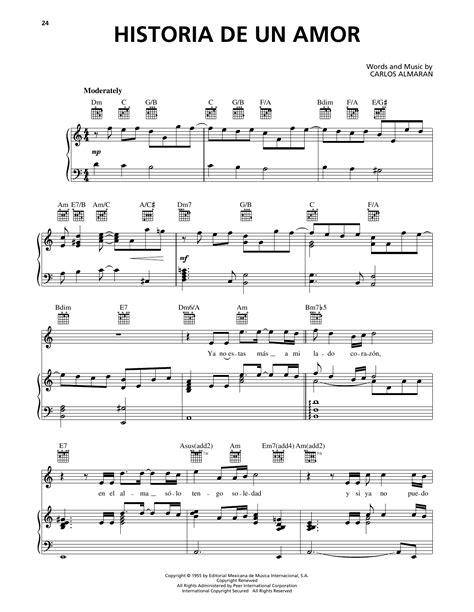 Luis Miguel Historia De Un Amor 699 Digital Piano Digital Sheet