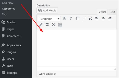 Write WordPress Tag And Category Description In HTML Text With Visual Term Description Editor