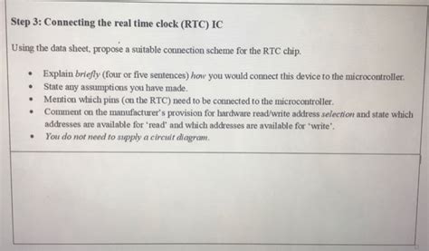 Step 3 Connecting The Real Time Clock RTC IC Using Chegg Com