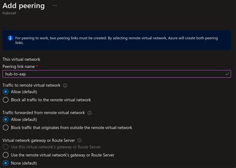 Network Peering On Red Hat Ansible Automation Platform On Microsoft Azure