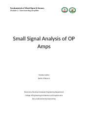 Input Bias Current Input Offset Voltage 2 Solutions Docx