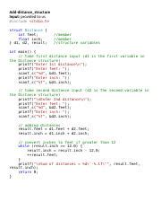Add Distance Structure For Calculating The Sum Of Two Distances Course Hero