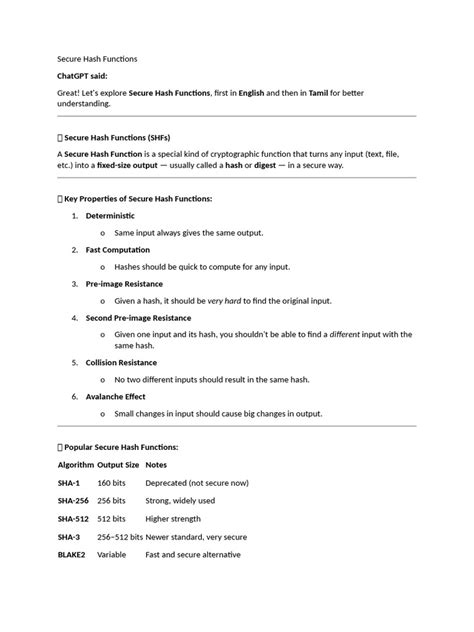 Secure Hash Functions Pdf