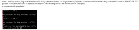 Solved Write A Menu Driven C Program That Enables Users To