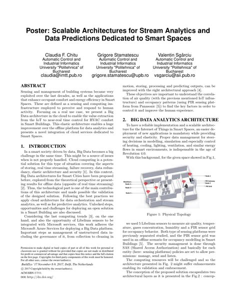 Pdf Scalable Architectures For Stream Analytics And Data Predictions Dedicated To Smart Spaces