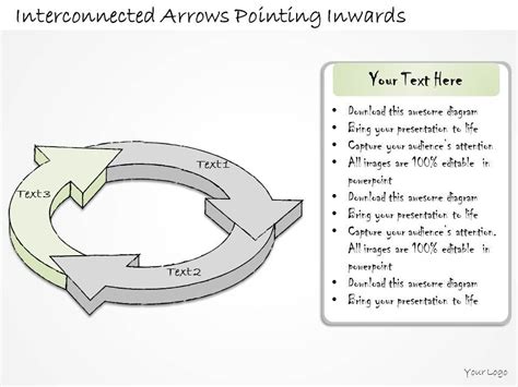 Business Ppt Diagram Interconnected Arrows Pointing Inwards Powerpoint Template Templates