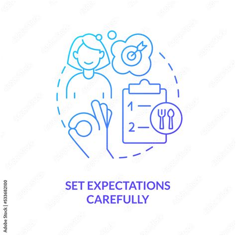 Set Expectations Carefully Blue Gradient Concept Icon Restaurant