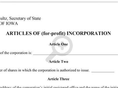 Iowa Llc Certificate Of Organization Template Free Articles Of