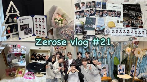 제로즈 브이로그 21 제로베이스원 데뷔 1주년 축하한다아아 ️🌹 데뷔 1주년 축하 카페 생일카페 홍대 럭키
