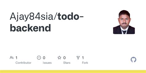 GitHub Ajay84sia Todo Backend