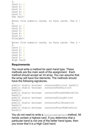 Solved Write A Program That Reads Five Cards From The User