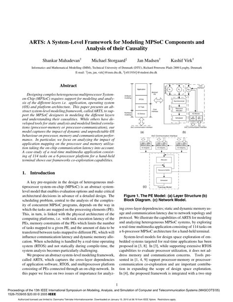 Pdf Arts A System Level Framework For Modeling Mpsoc Components And Analysis Of Their Causality
