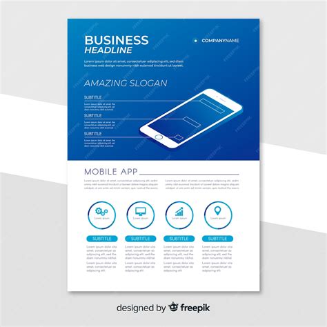 Free Vector Flat Application Brochure Template