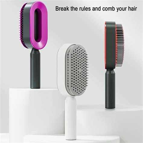 미니 Tpr 에어 쿠션 마사지 빗 브러쉬 원 키 셀프 클리닝 헤어 빗 전문 Detangling 두피 정전기 방지 에어백 빗