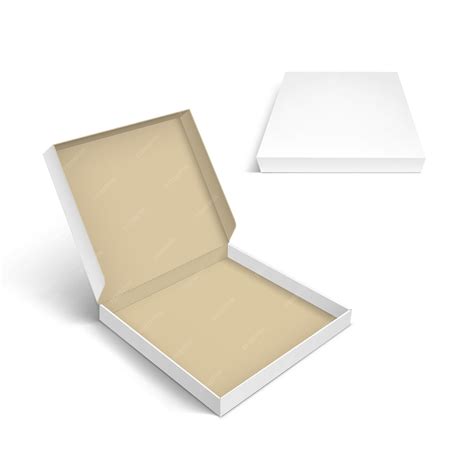 피자 상자 포장 템플릿 흰색 배경에 고립 프리미엄 벡터