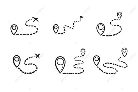 Icon For Measuring Distance On Handdrawn Map Vector Set Of Isolated