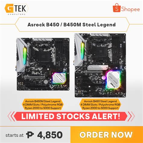 Asrock B B M Steel Legend Ryzen AM UATX MATX Motherboard Asrock PH Unit Shopee Philippines