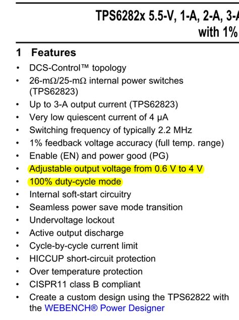 TPS62821 Why Support100 Duty But Can T Support Above 4V Output Voltage Power Management