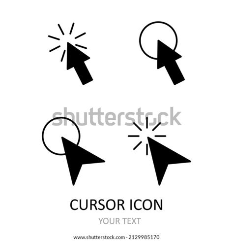 Vector Illustration Cursor Icons Outline Drawing Stock Vector Royalty Free