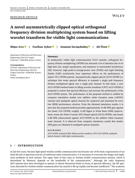 A Novel Asymmetrically Clipped Optical Orthogonal Frequency Division