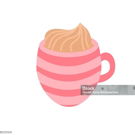 귀여운 핑크 컬러의 커피 컵입니다 프라페의 평면 만화 그림 메뉴 카페 직물 포스터 장식에 대 한 고립 된 아이콘 0명에 대한 스톡 벡터 아트 및 기타 이미지 Istock