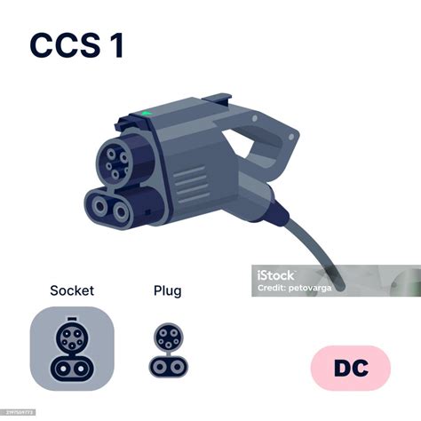 Ccs Combo 1 Standard Charging Connector Plug And Socket Stock Illustration Download Image Now