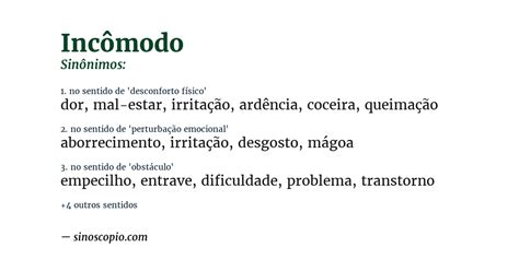 Sinônimos De Incômodo [por Sentido] Sinoscópio