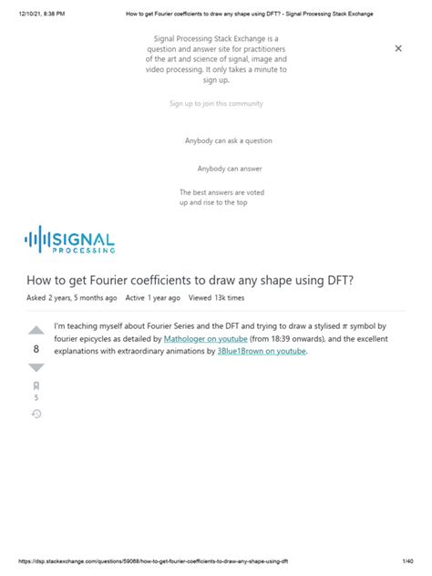 How To Get Fourier Coefficients To Draw Any Shape Using Dft Signal