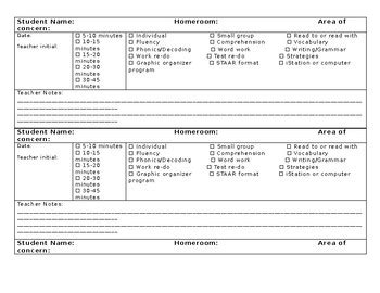 RTI Documentation Checklist By Growing Up Bilingual TPT