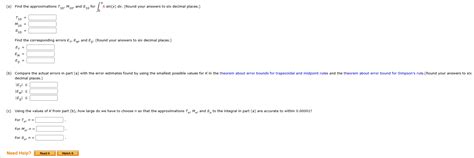 Solved A Find The Approximations T 10 M 10