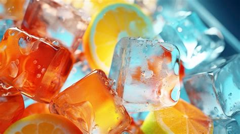 Premium Ai Image Ice Cubes In Refreshing Cold Drinks