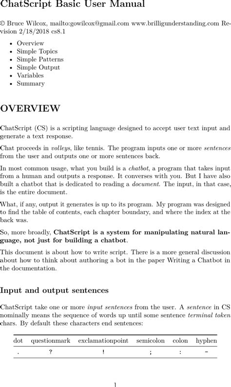Chat Script Basic User Manual