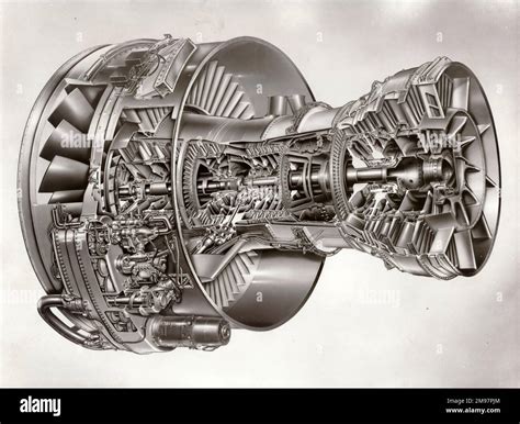 Cross Sectional Drawing Of The Rolls Royce Rb211 Three Shaft Turbofan For The Lockheed Tristar