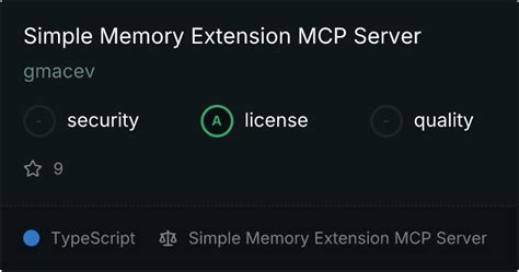 Score Simple Memory Extension Mcp Server Glama