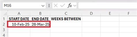 How To Calculate How Many Weeks Between Two Dates In Excel Myexcelonline