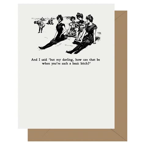 Basic Bitch Gibson Girl Letterpress Greeting Card Letterpress Jess
