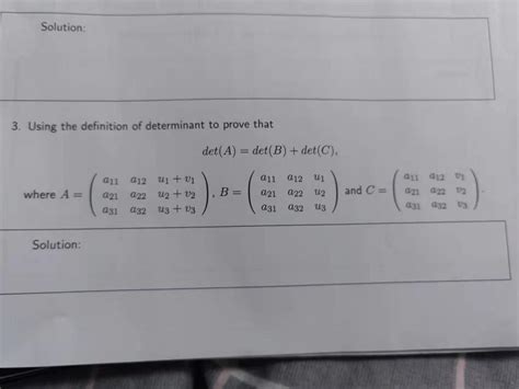 Solved Solution 3 Using The Definition Of Determinant To