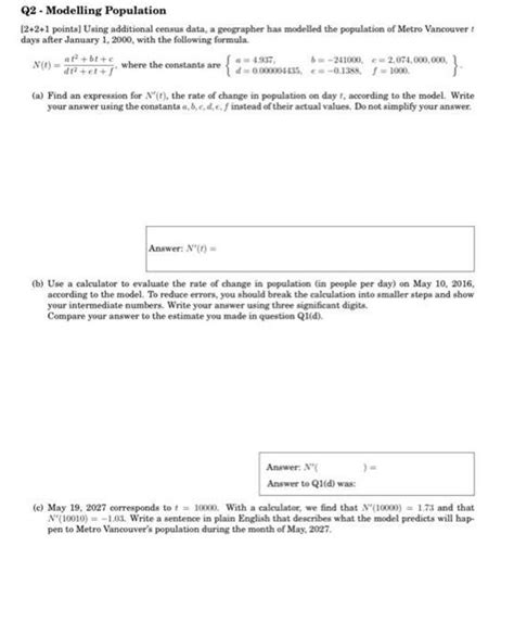 solved modelling population [2 2 1 points] using additional census