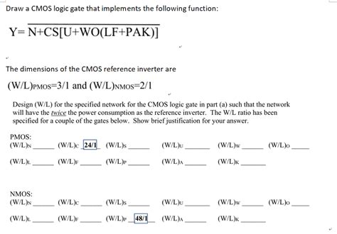 Draw A CMOS Logic Gate That Implements The Following Chegg