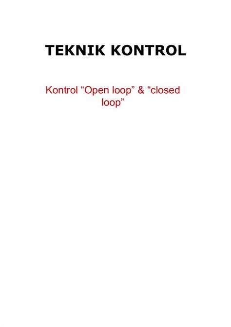 PDF Open Dan Closed Loop DOKUMEN TIPS