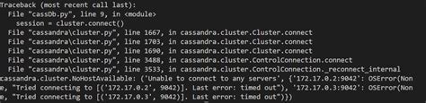 Python Cassandra Nohostavailable Mistake Stack Overflow