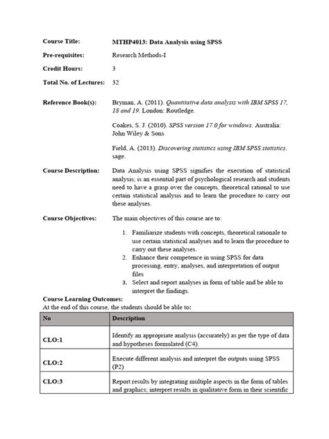 Spss Data Analysis Course Guide Pdf