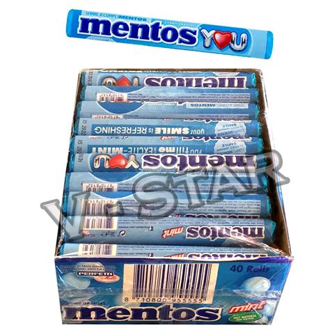 New Mentos Rolls Chewy Dragees Sweets Candy Assorted Flavours Full Box Mentos Mints Tube 40 X