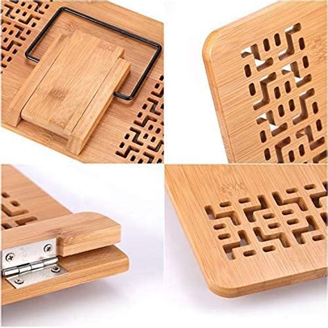 Sunficon Bamboo Book Stand Holder Large Cookbook Stand Holder Home Office Reading Rest Textbook