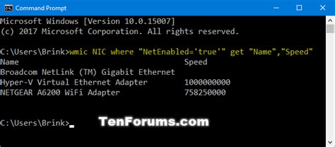 see network adapter speed in windows 10 tutorials