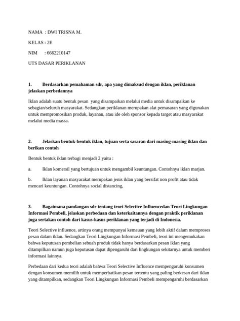 2e Uts Dasar Periklanan Dwi Trisna 6662210147 Pdf