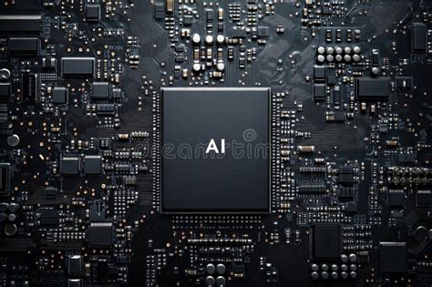Circuit Board CPU Microchip Starting AI Visualization Of Neural