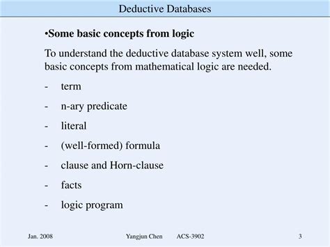 Ppt Outline What Is A Deductive Database System Some Basic Concepts Powerpoint Presentation