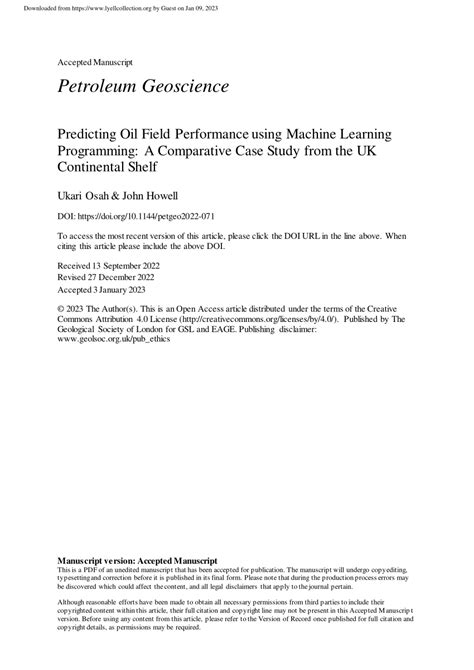 Pdf Predicting Oil Field Performance Using Machine Learning Programming A Comparative Case
