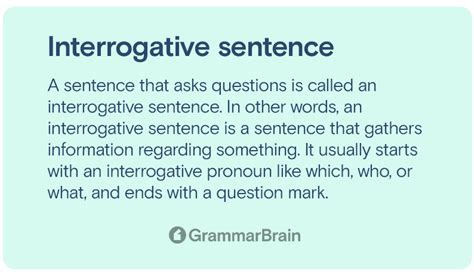 What Is An Interrogative Sentence Definition And Examples Grammarbrain